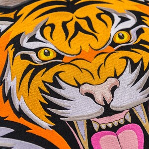 Large Embroidered Tiger Patch, Iron-on Patch, Large Back Patch, Biker ...