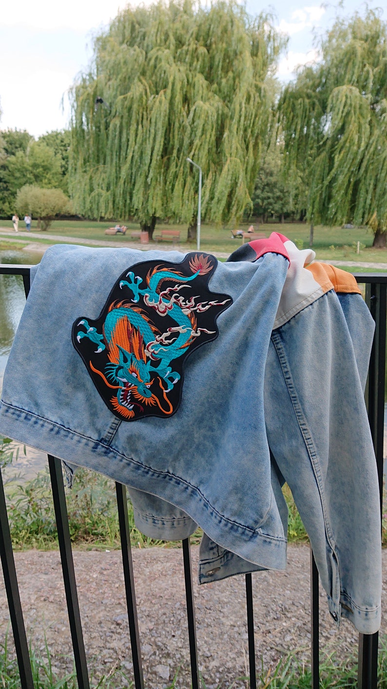 Large Embroidered Dragon Patch Iron-on Patch Large Patch - Etsy