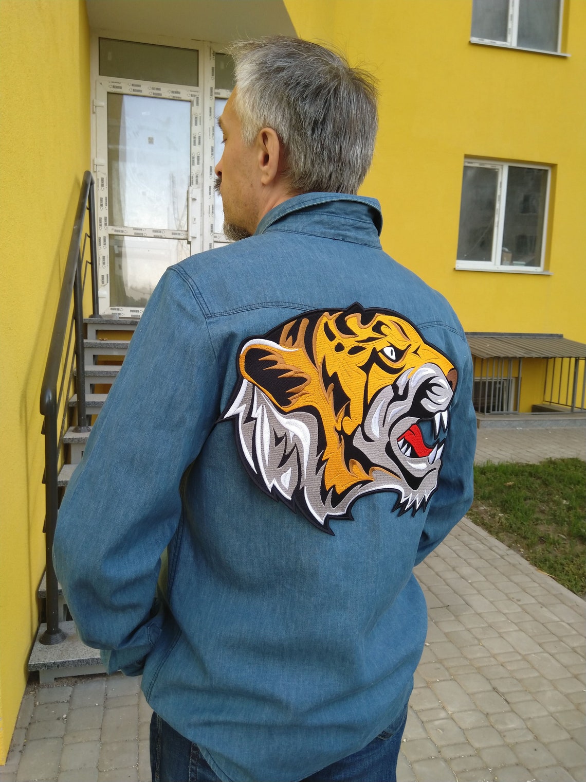 Large Embroidered Patches for Jackets Large Embroidered Tiger - Etsy