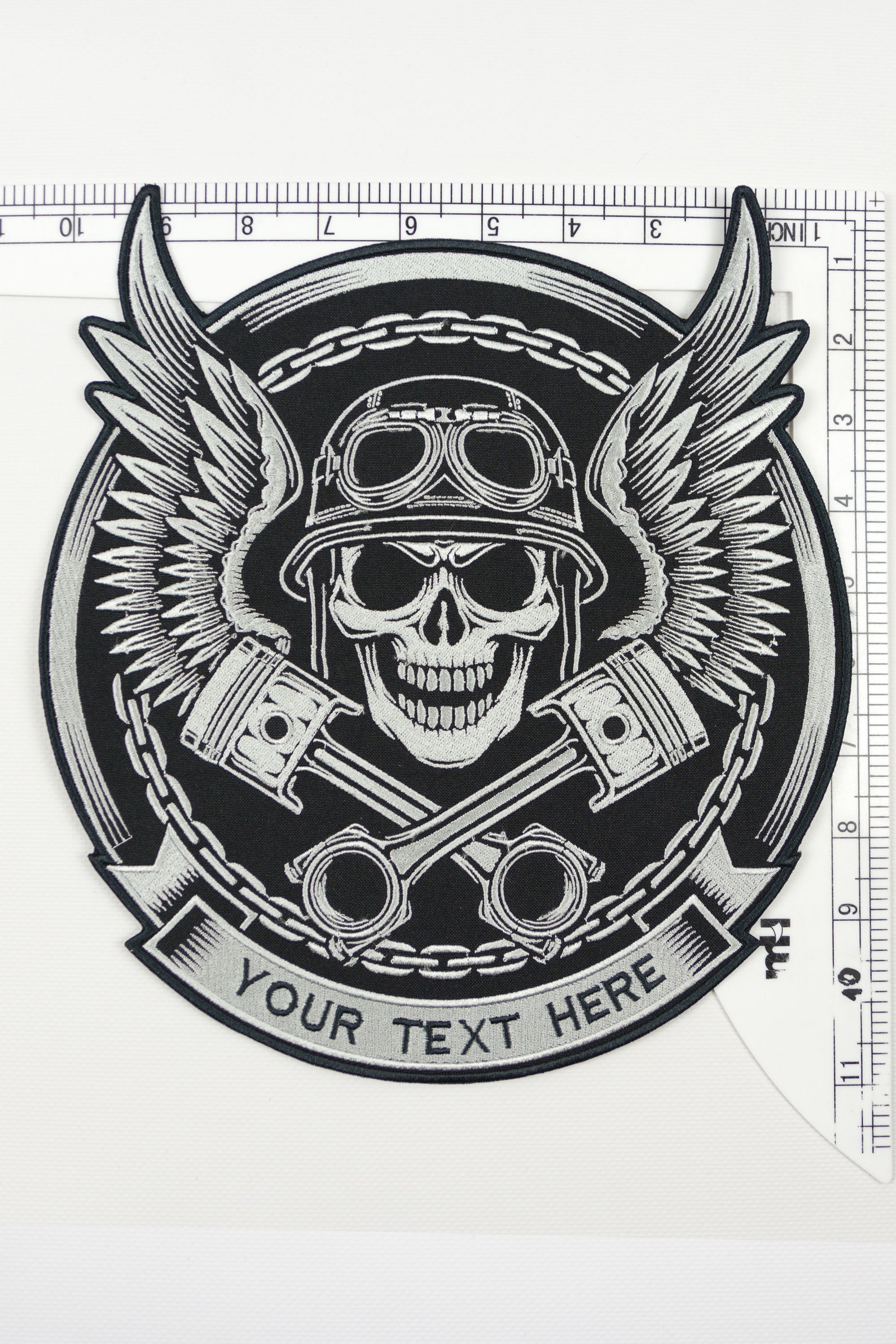 Skull Biker Patches Skull Back Patch Personalised Large - Etsy