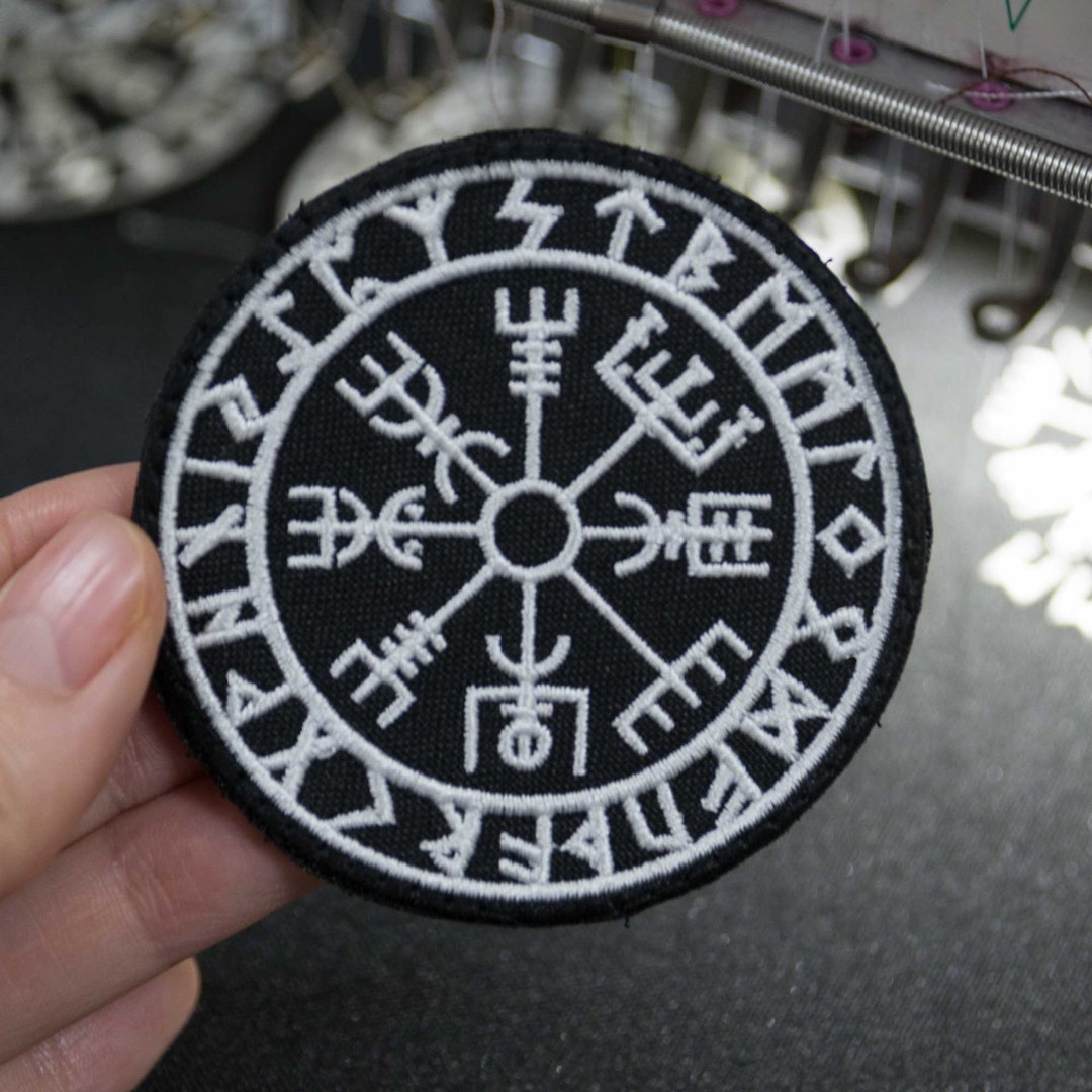 Vegvisir the Magic Compass of Vikings Patches Back Patch, 2.7 Inch ...