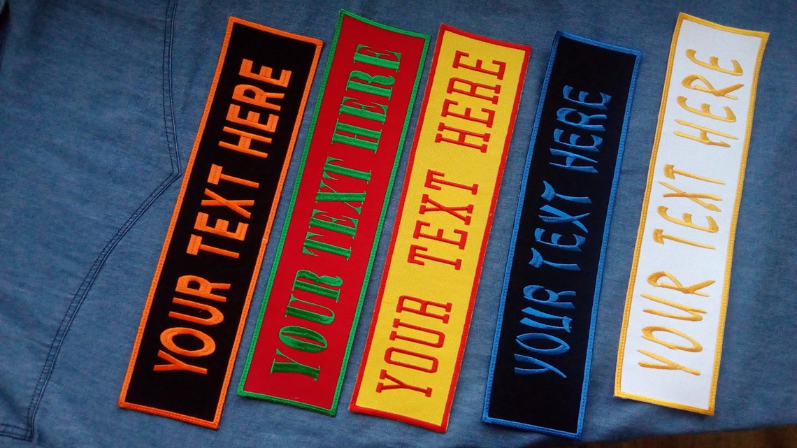 Large Embroidered Name Patches for the Back of Jacket Iron - Etsy