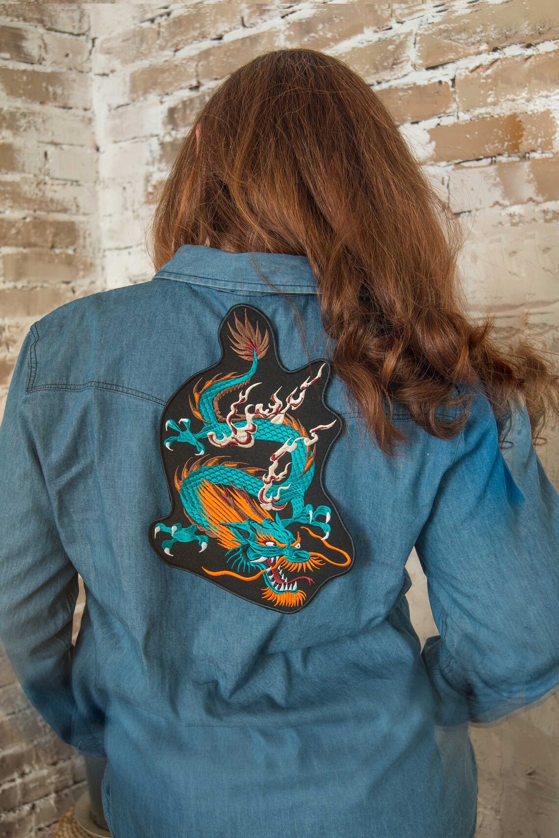 Large Embroidered Dragon Patch Iron-on Patch Large Patch | Etsy