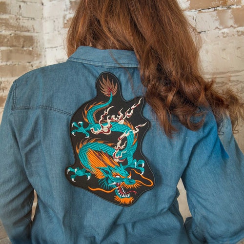 Large Embroidered Dragon Patch Iron-on Patch Large Patch - Etsy