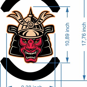 Japanese Demon Samurai, Big Back Biker Patch, Iron-on Wich Custom ...