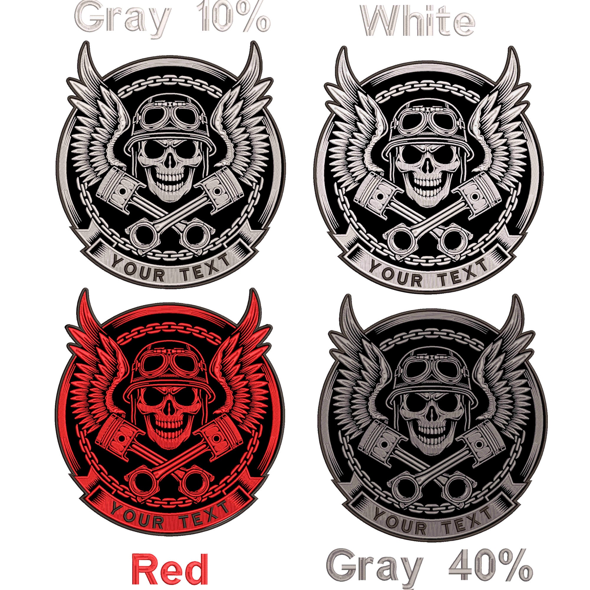 Skull Biker Patches Skull Back Patch Personalised Large - Etsy