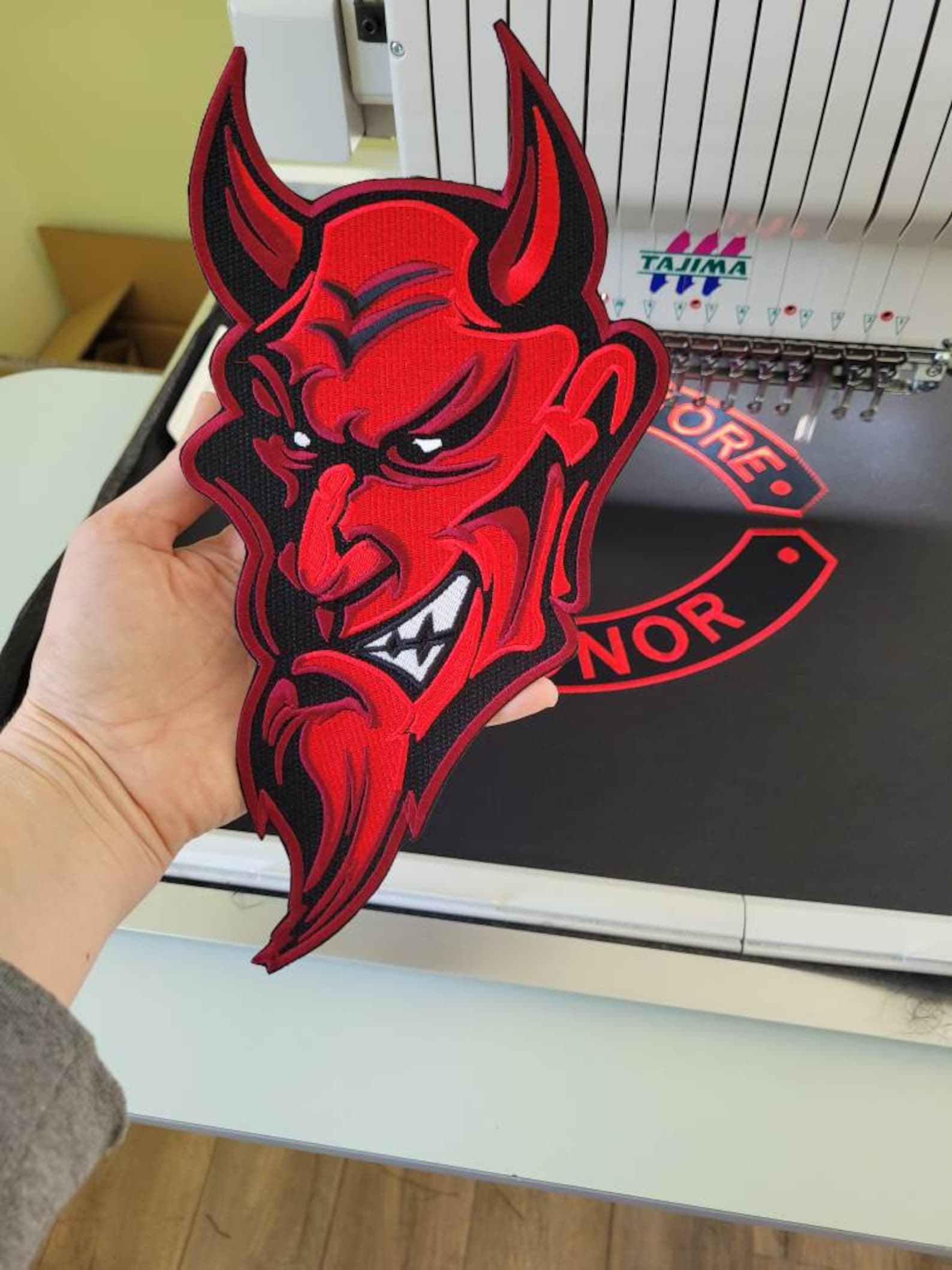 Red Devil Patch Iron-on Embroidered Patch - Etsy