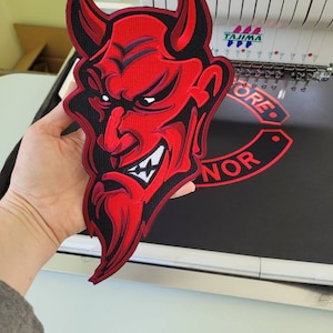 Red Devil Patch Iron-on Embroidered Patch - Etsy
