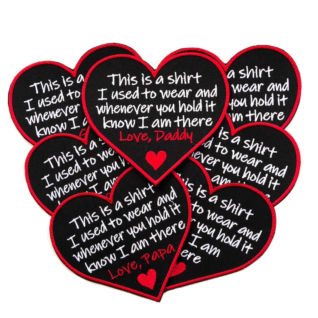 Memory Pillow Patch Shape of a Heart, Personalized Iron on Memory Patch ...