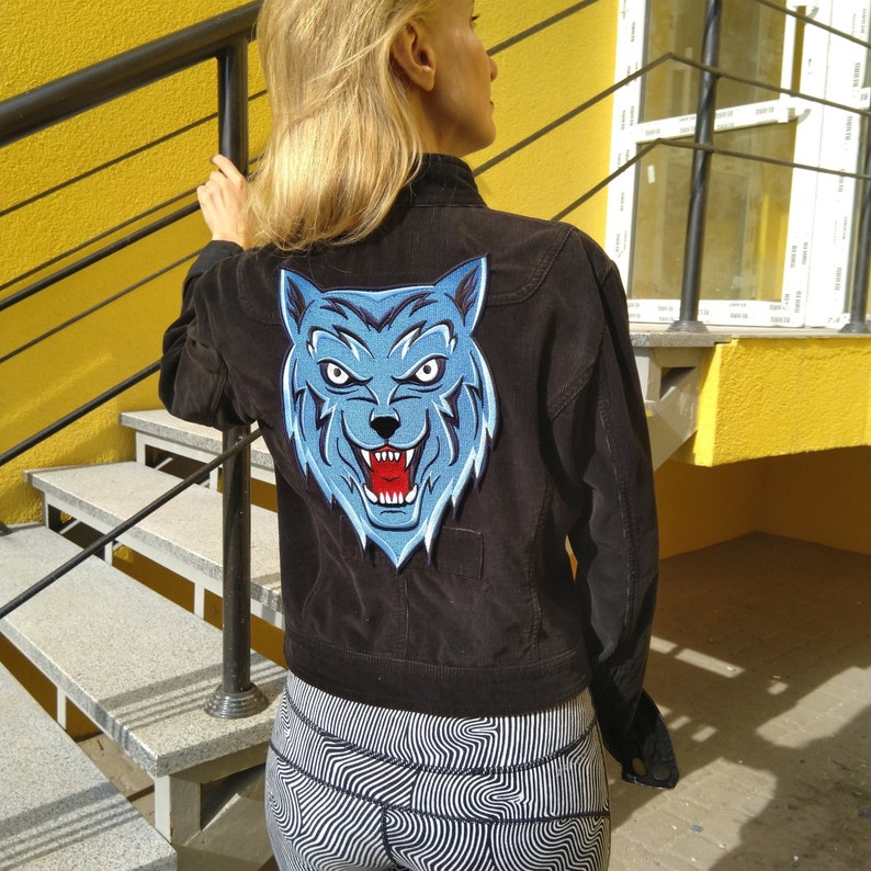 Wolf Biker Patch Large Wolf Embroidered Patch Iron-on Patch - Etsy