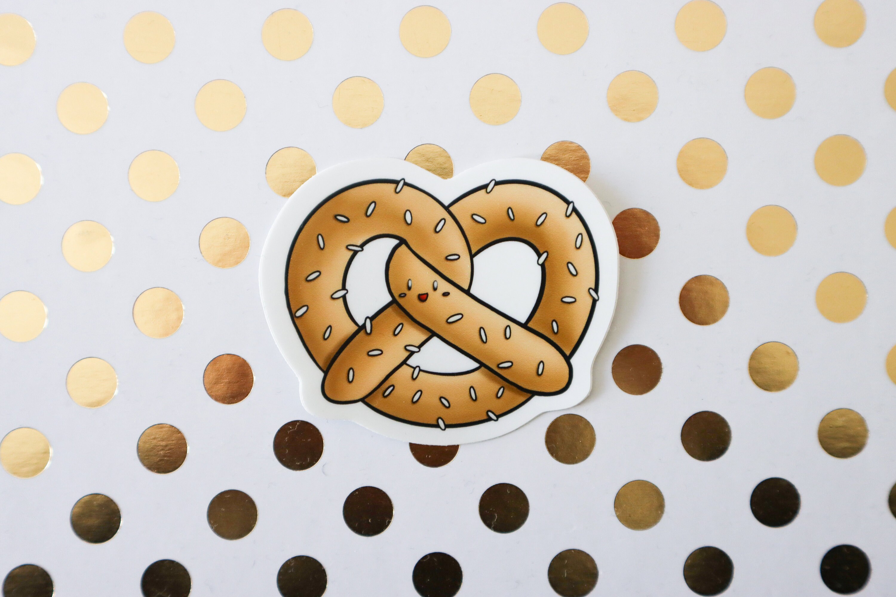 Pretzel Vinyl Sticker | Etsy
