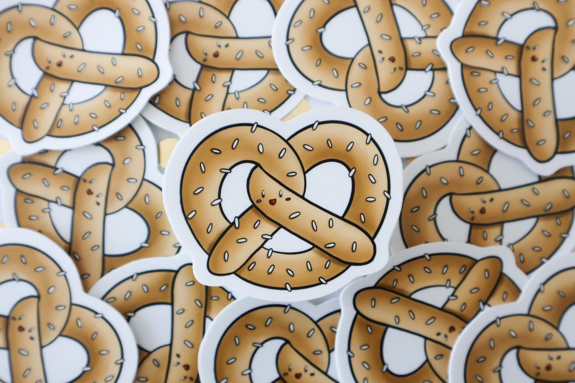 Pretzel Vinyl Sticker | Etsy
