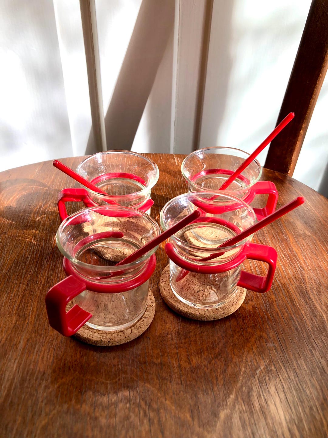 Vintage Bodum Red Espresso Cups - Set of 4 - Etsy