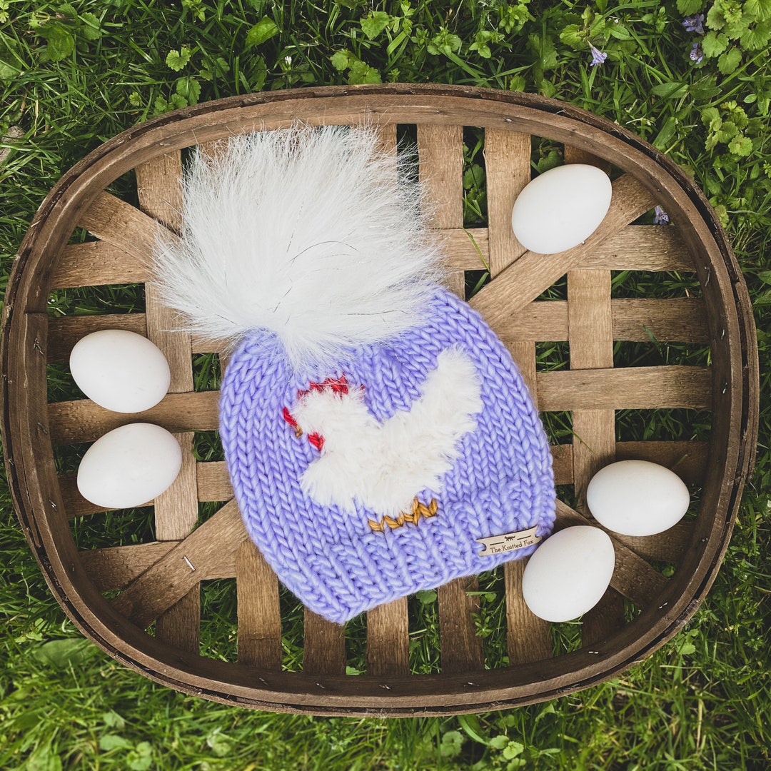 Knit Chicken Hat Fuzzy Chicken Hat Chicken Beanie Wool Womens Adult Hat ...