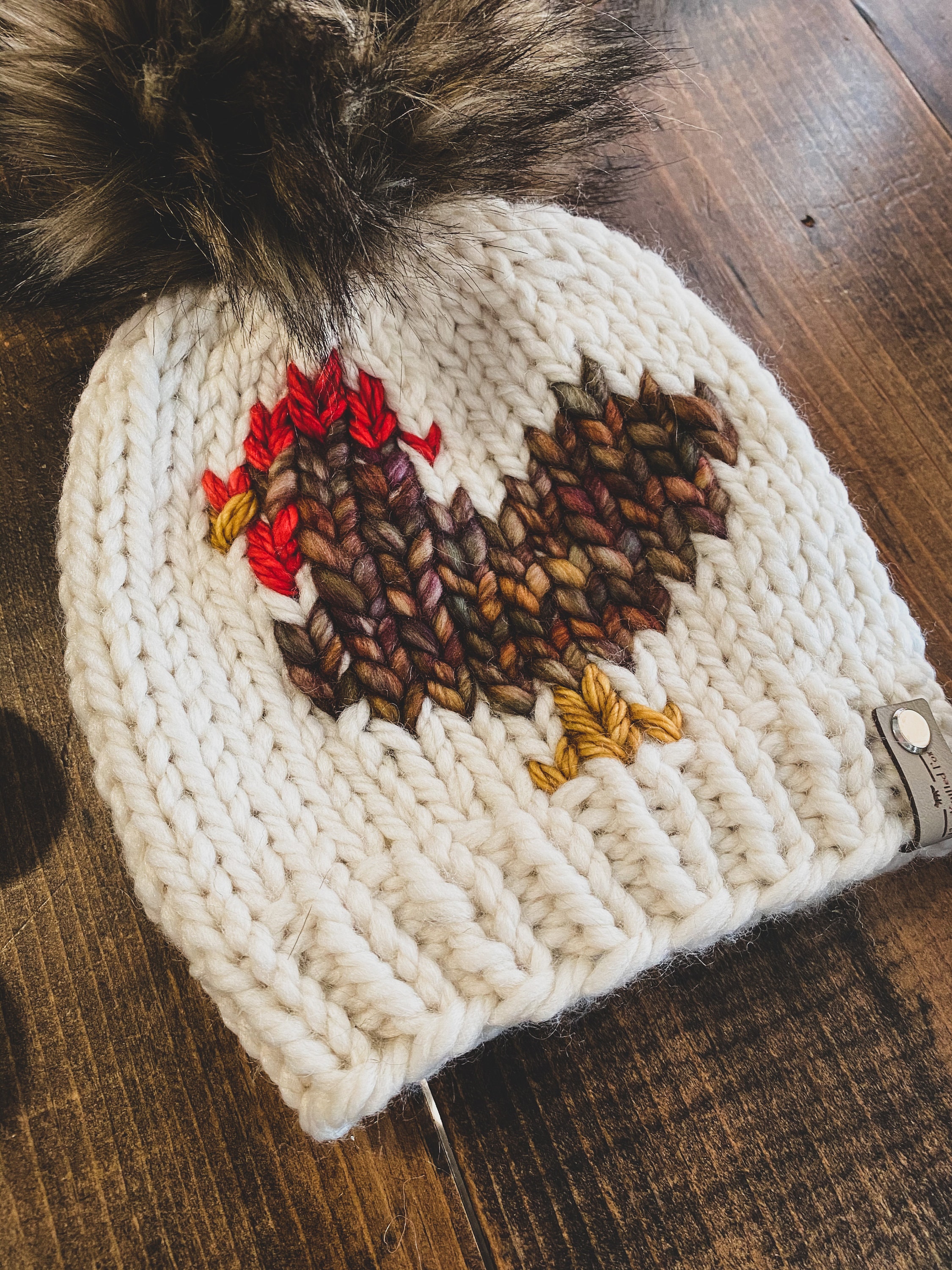 Knit Chicken Hat Chicken Beanie Wool Womens Adult Hat Faux Fur Pom Hat ...