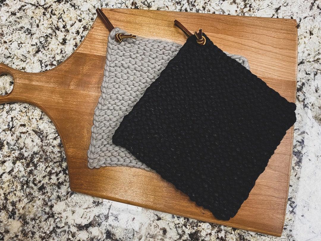 Pot Holder | Set of 2 | Knit Pot Holder | Handmade Pot Holder ...