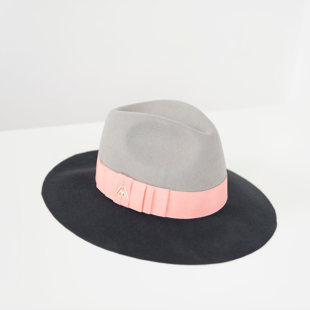 Wool Felt Fedora With Opal Grey Crown and Charcoal Grey Brim - Etsy