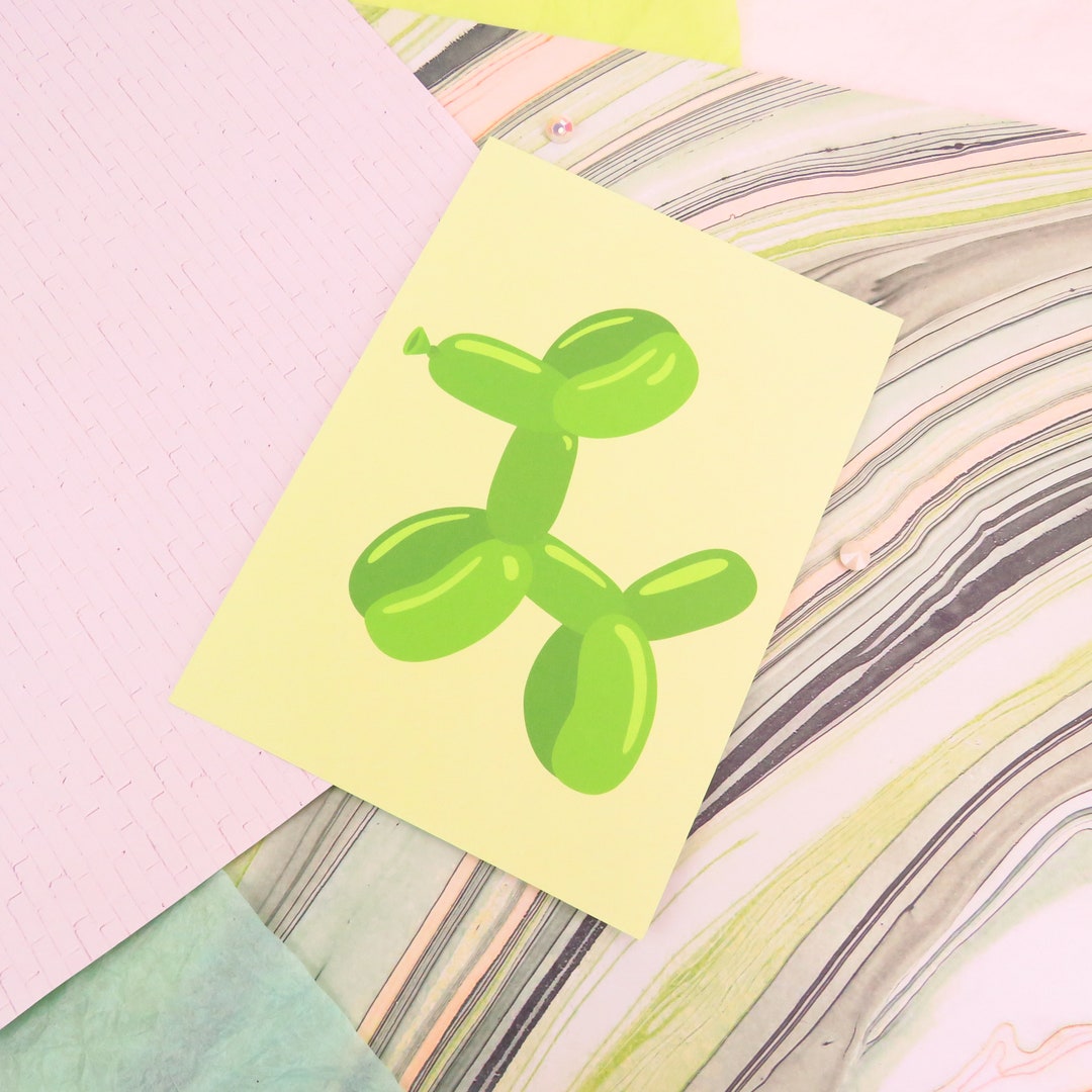 Toxic Balloon Dog Art Print Creepy Cute Clowncore Wall Art - Etsy