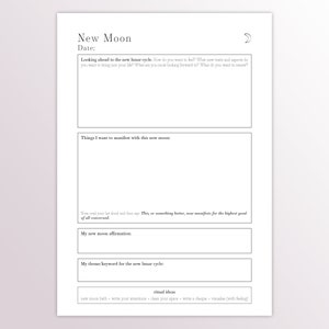 PRINTABLE Full and New Moon Ritual Undated Sheets A4 & US Letter Size ...