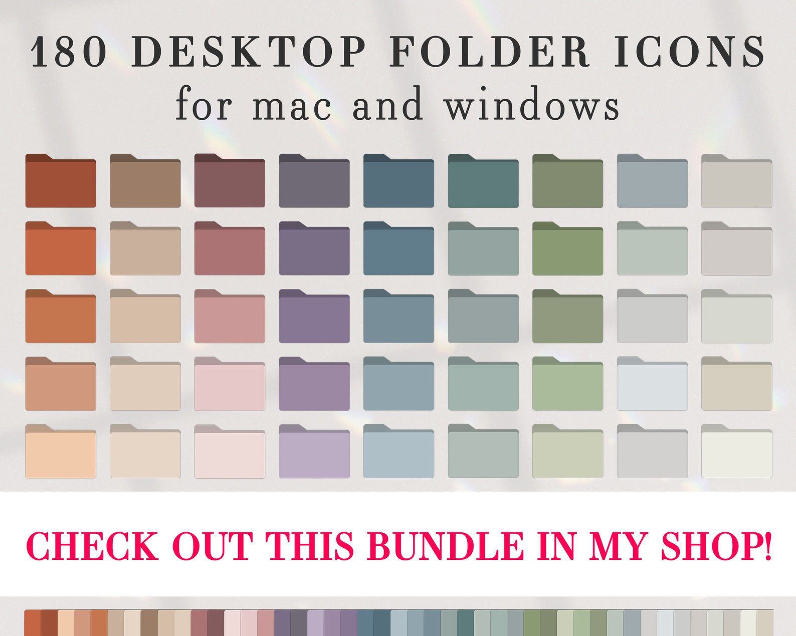 Green Desktop Folder Icons - Mac & Windows - Minimalist Boho Muted ...