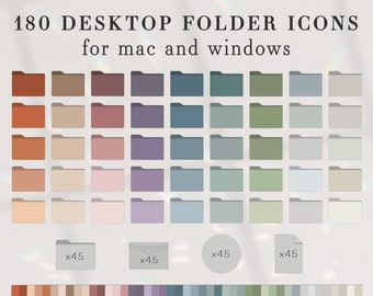 Green Desktop Folder Icons Mac & Windows Minimalist Boho | Etsy