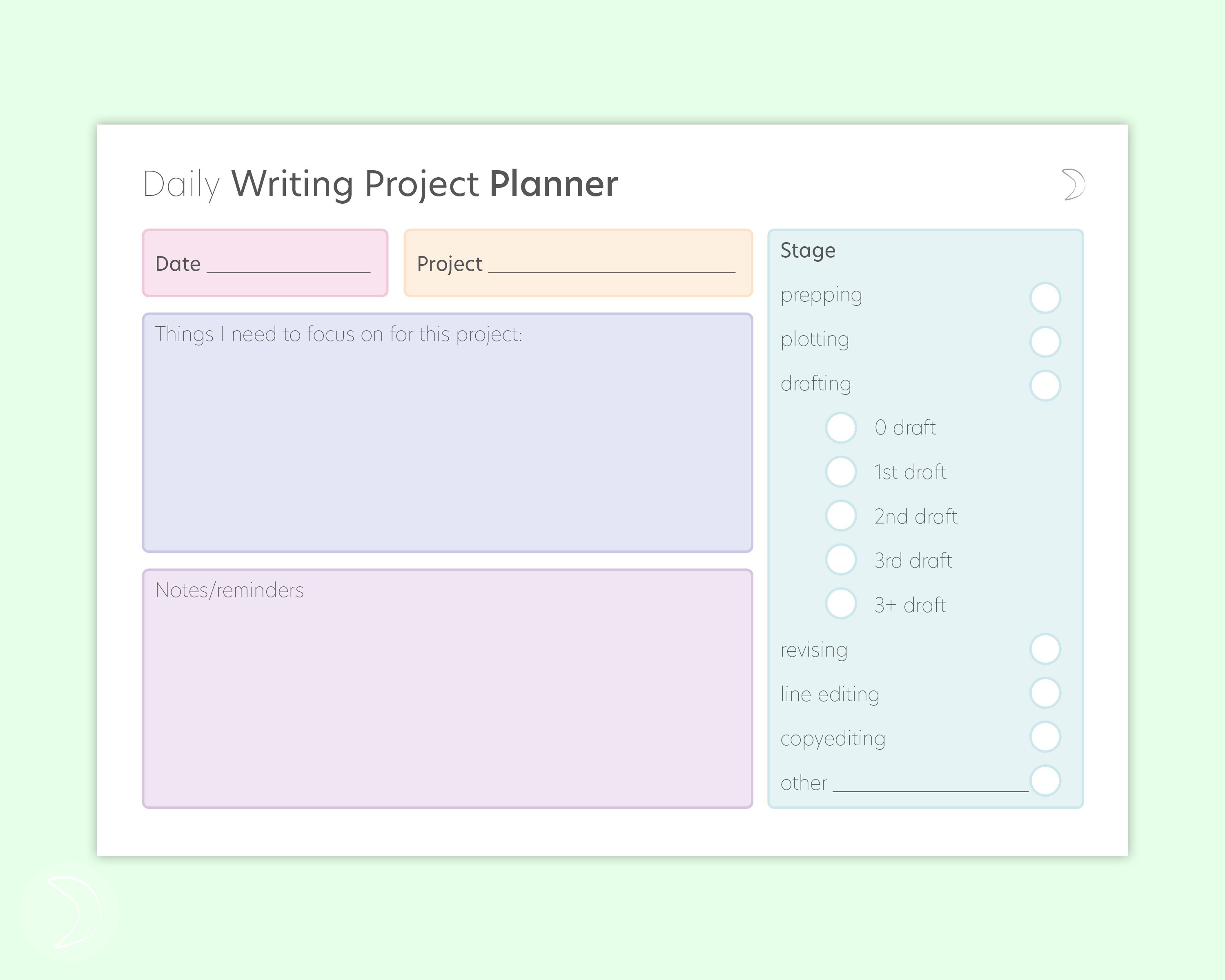 PRINTABLE Daily Writing Project Planner A4, A3 & US Letter Size - Etsy