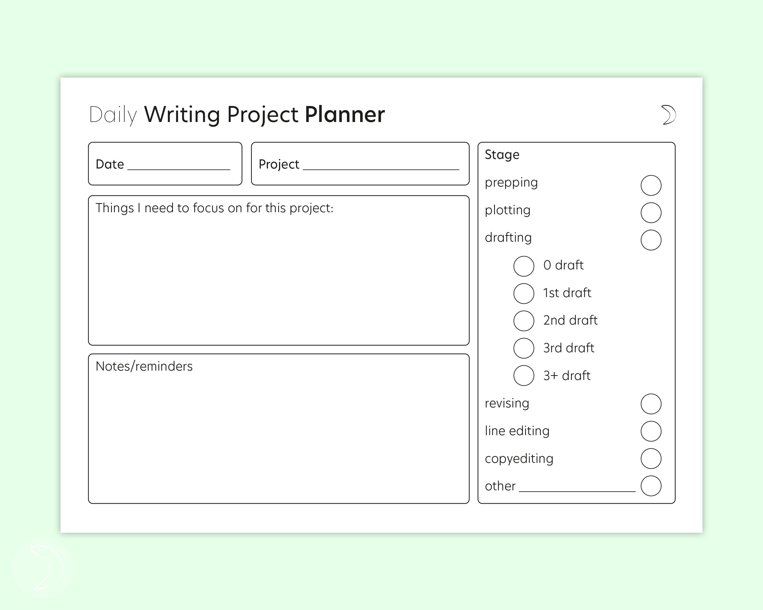 PRINTABLE Daily Writing Project Planner A4, A3 & US Letter Size - Etsy