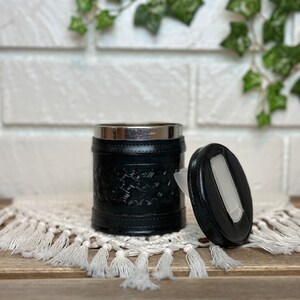 Round Small Yerba Mate Container Leather | Yerbera | Azucarera | Brown ...