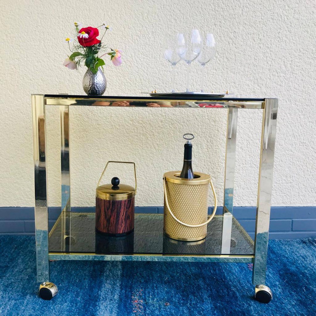 Italian 70s Serving Trolley/ Bar Trolley / Tea Trolley in Gold - Etsy