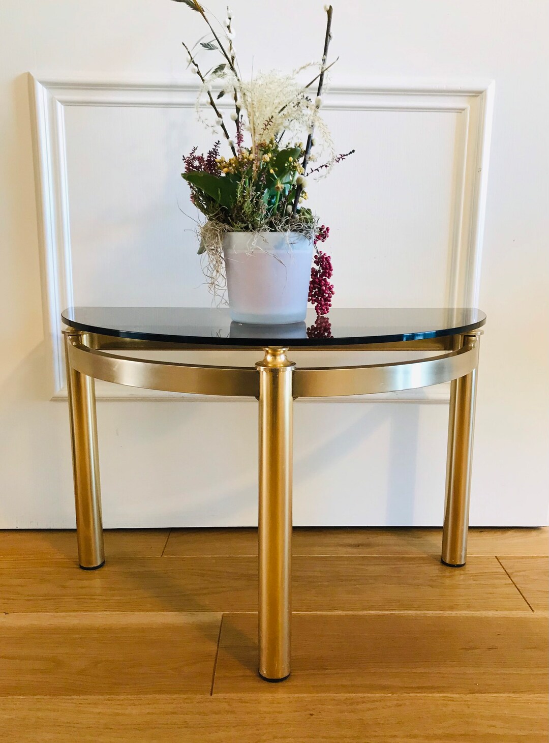 Vintage, Half-round Brass Side Table / Flower Table From the 70s. - Etsy
