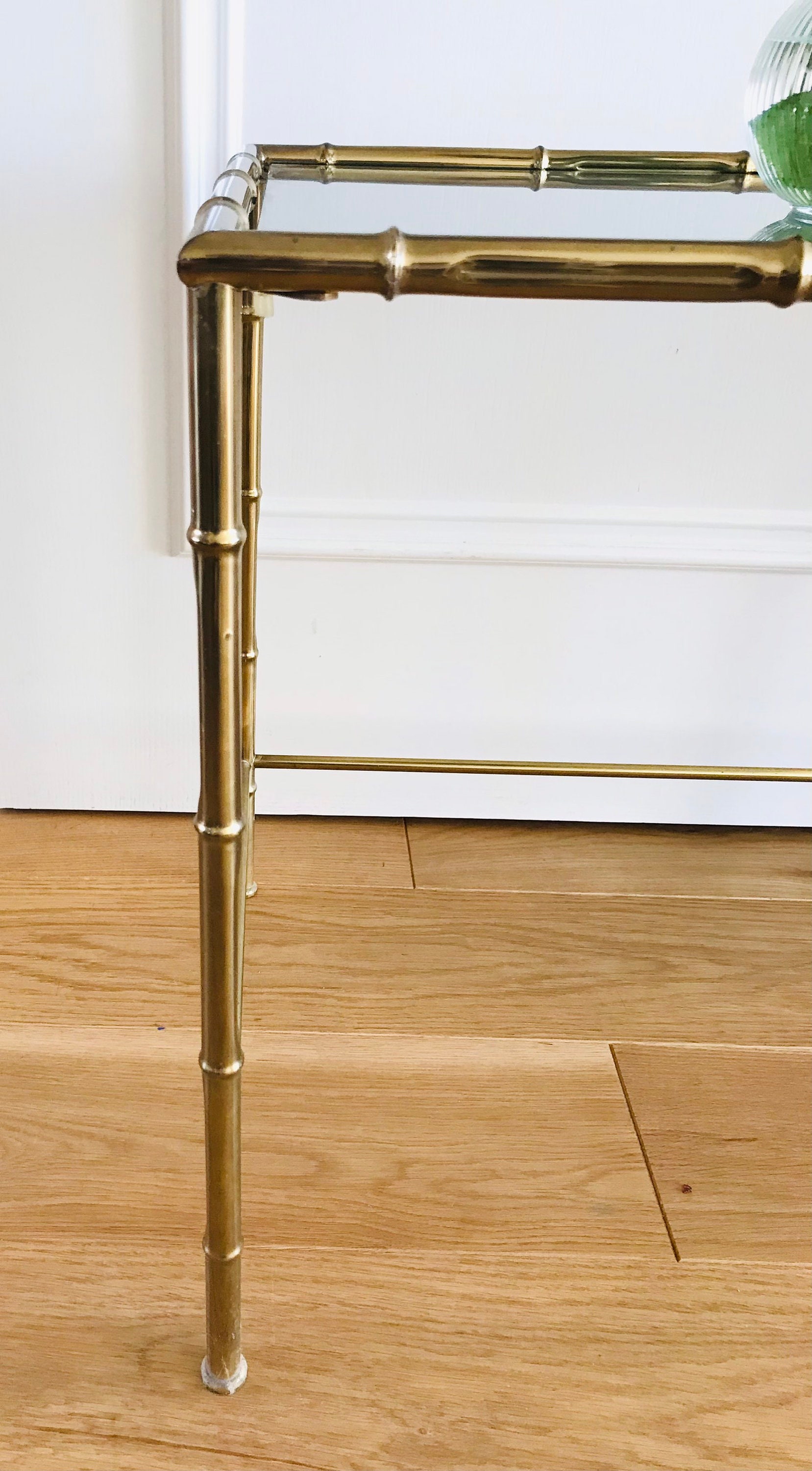 Brass bamboo side table store