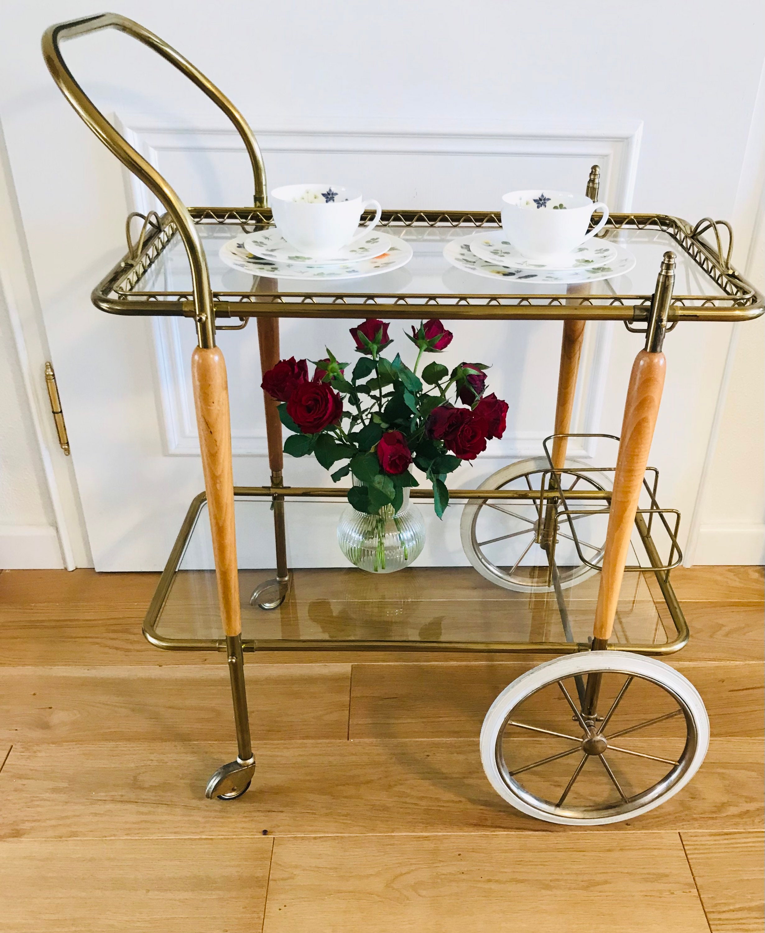 Vintage Brass Bar Cart