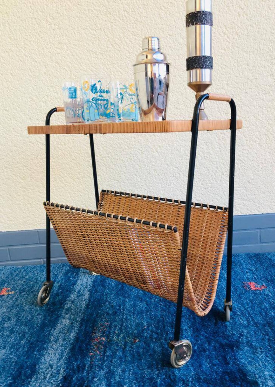 A beautiful vintage newspaper stand / newspaper table / | Etsy