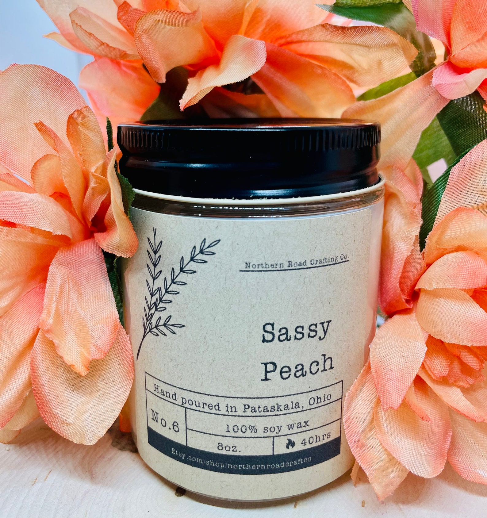 Sassy Peach 8oz Soy Candle Etsy