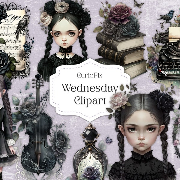 Wednesday Addams Png Birthday Card - Etsy