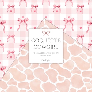 Coquette Cowgirl Seamless Papers: Pink Western Digital Patterns ...