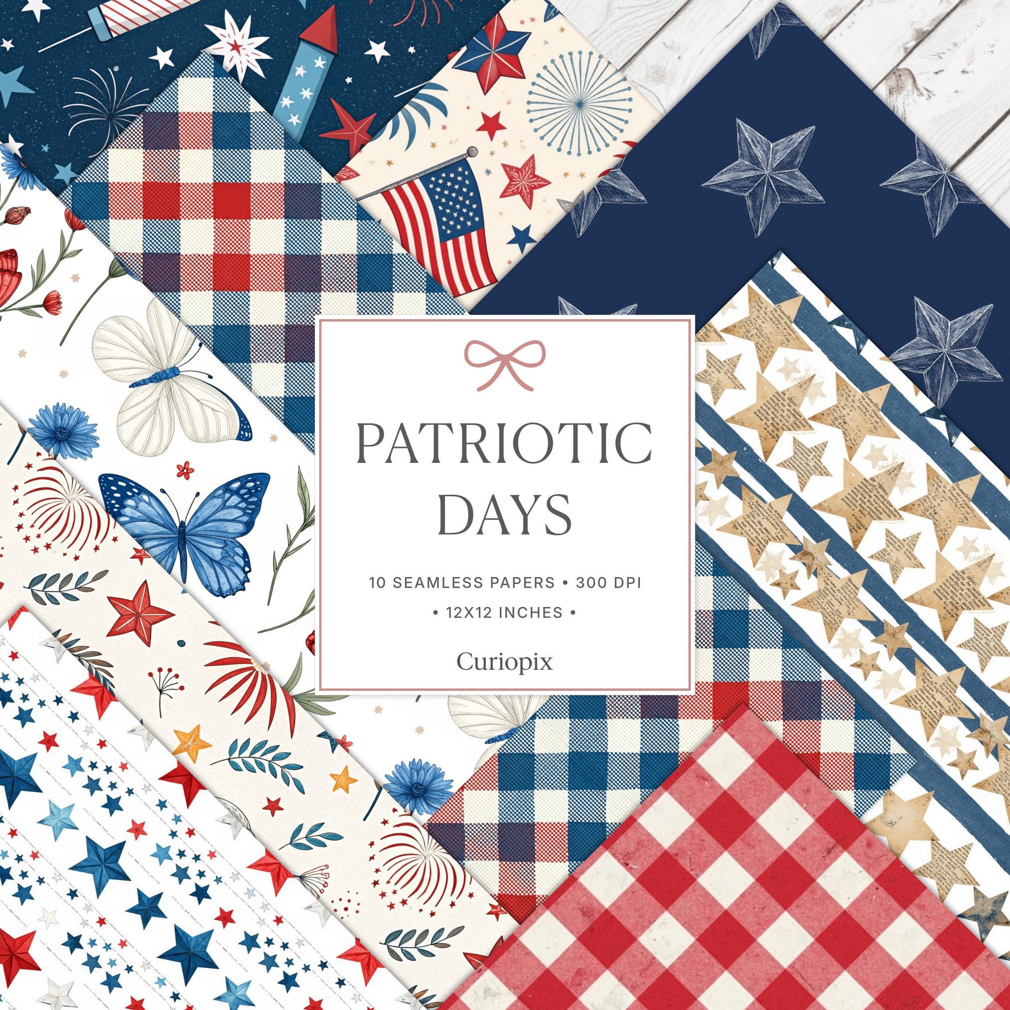 Patriotic 4th of July Seamless, Independence Day Patterns, American ...