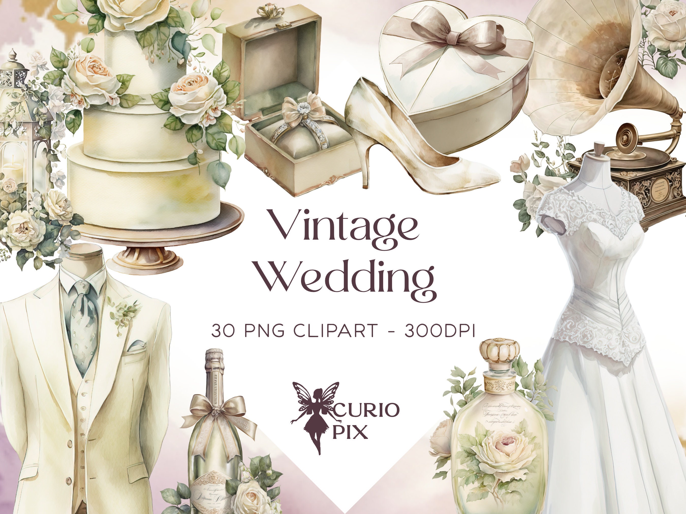Vintage Wedding Clip Art