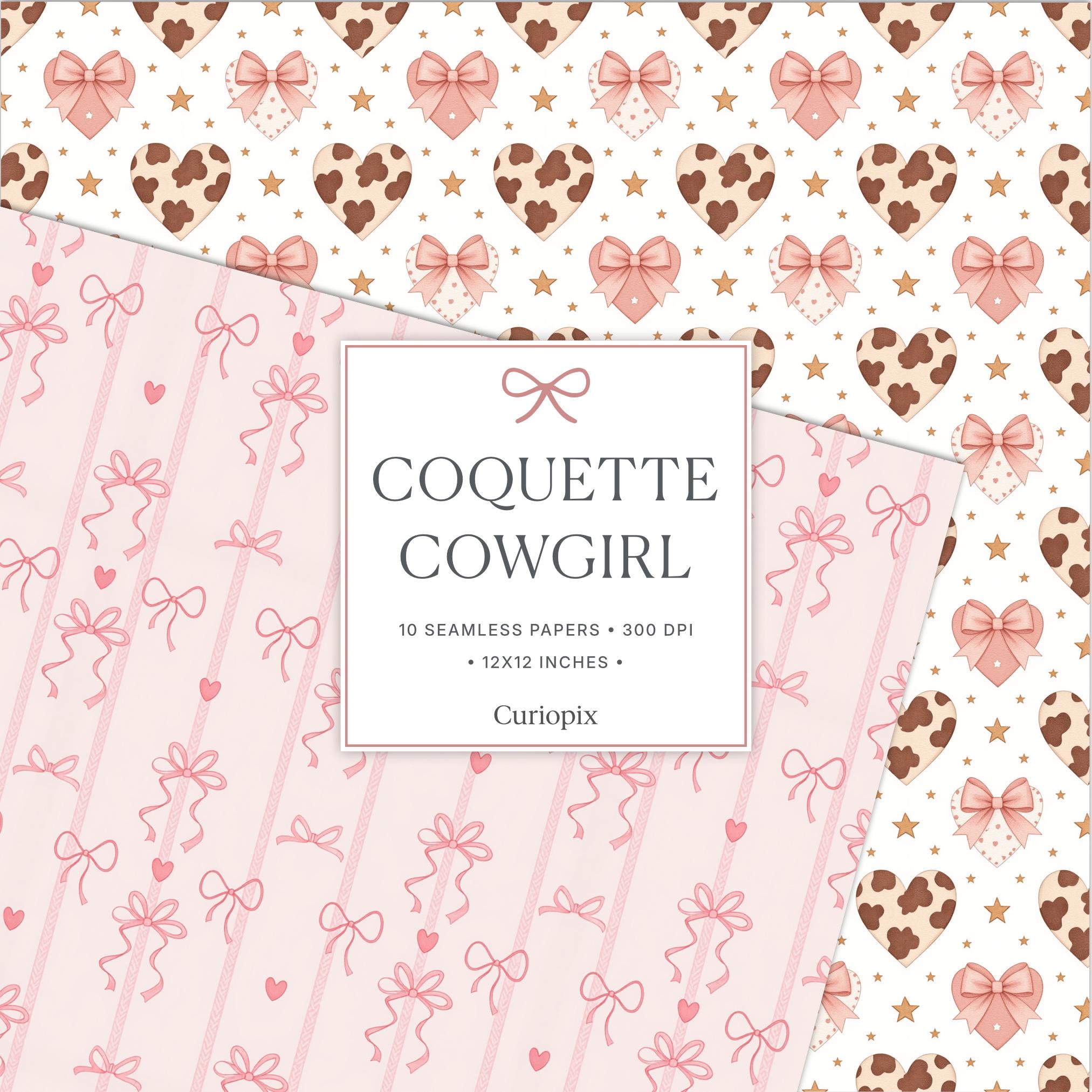 Coquette Cowgirl Seamless Papers: Pink Western Digital Patterns ...