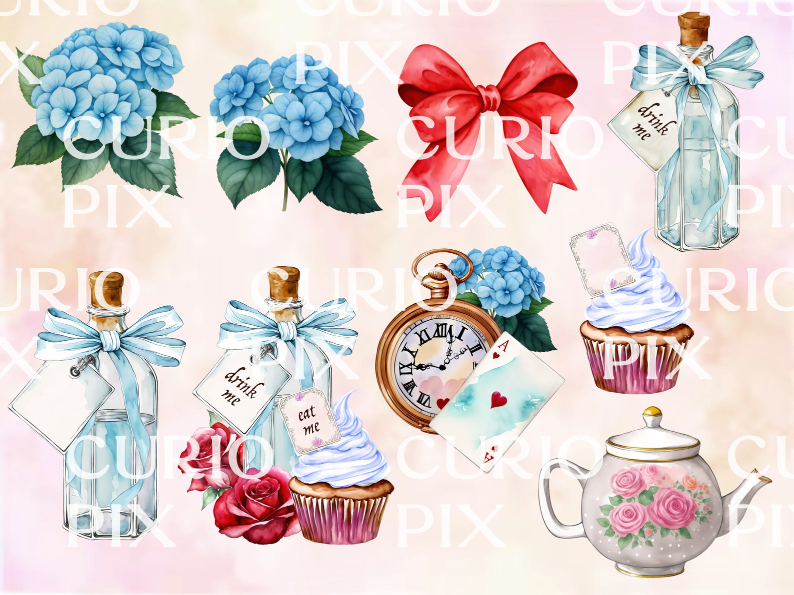 Alice in Wonderland Clipart Alice Clip Art Watercolor Alice - Etsy Canada