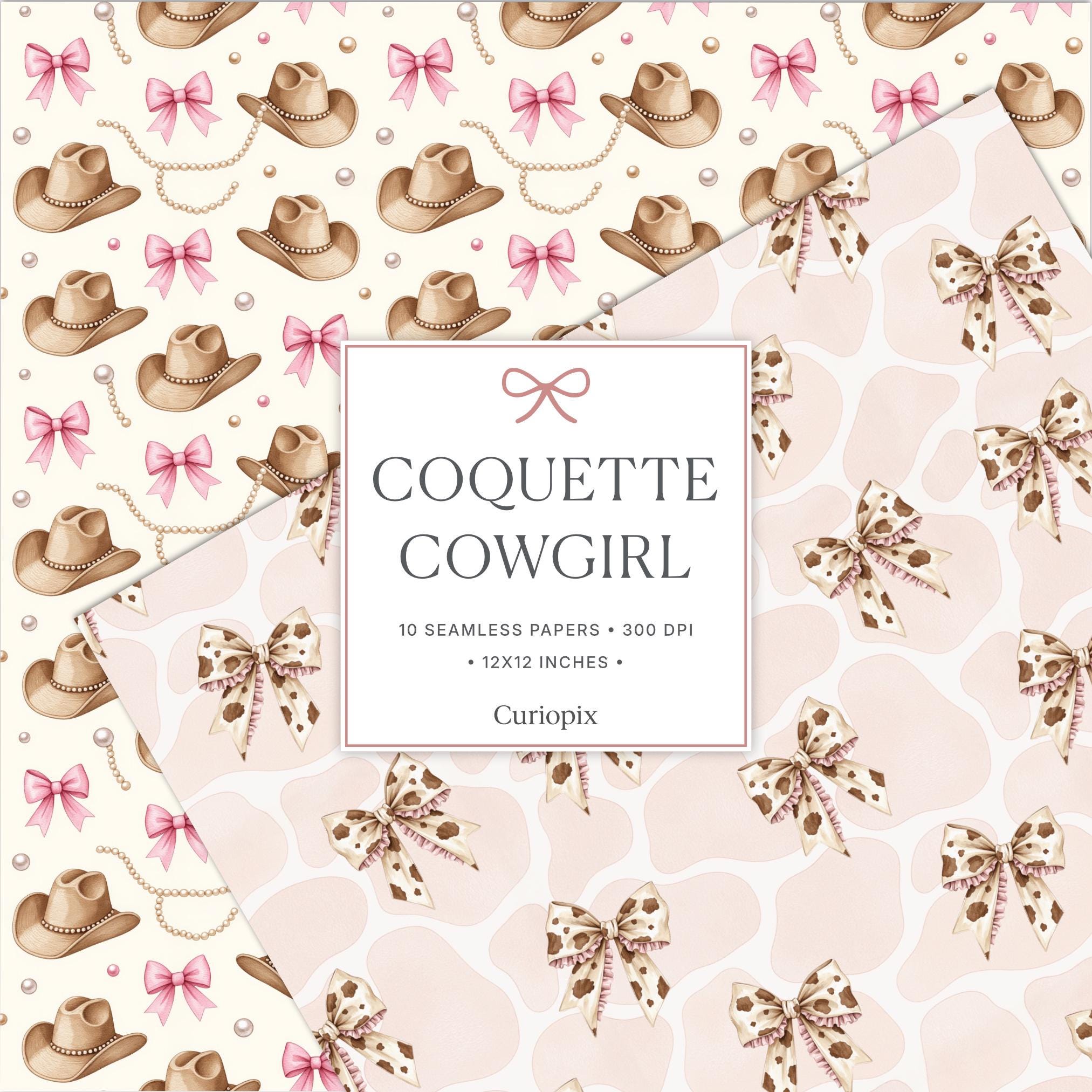 Coquette Cowgirl Seamless Papers: Pink Western Digital Patterns ...