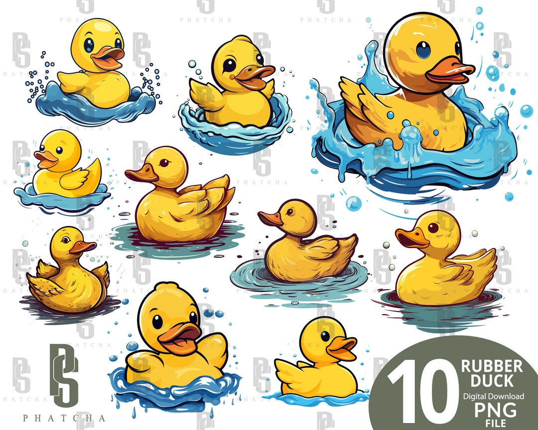 10 Rubber Duck PNG Bundle, Digital Crafts Designs Transparent, Rubber ...