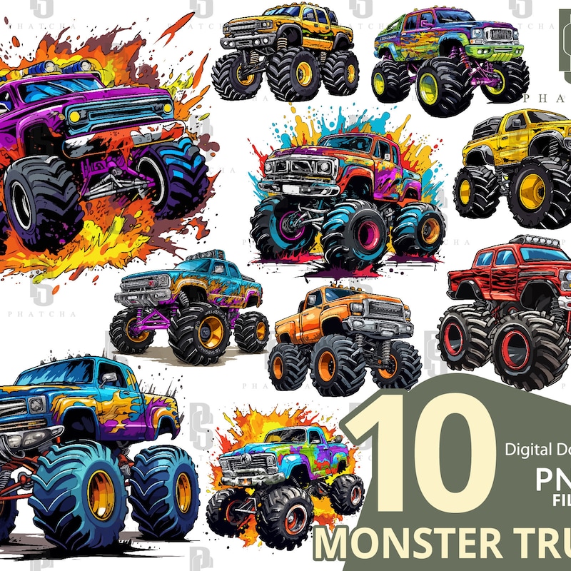 Monster Truck Clipart - Etsy