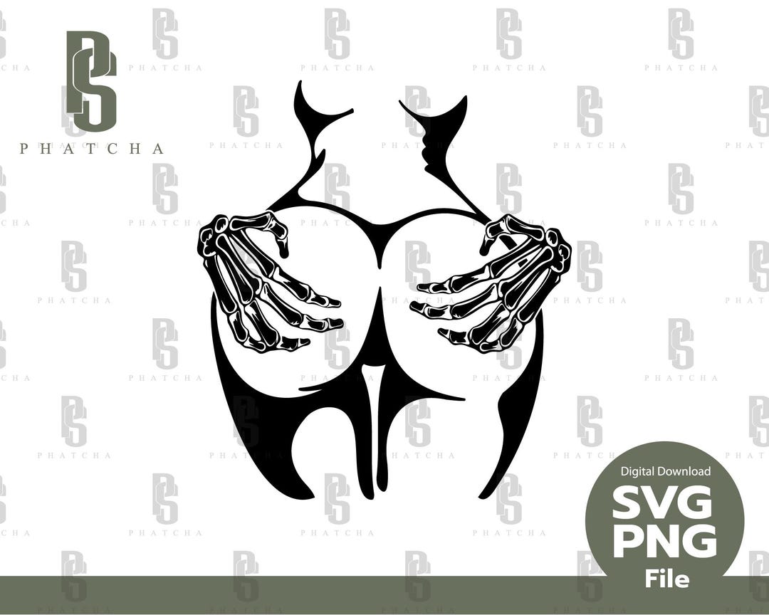 Skeleton Booty Silhouette, Skeleton Booty SVG, Sticker, Ass SVG, Clipart PNG, File for Cricut ...