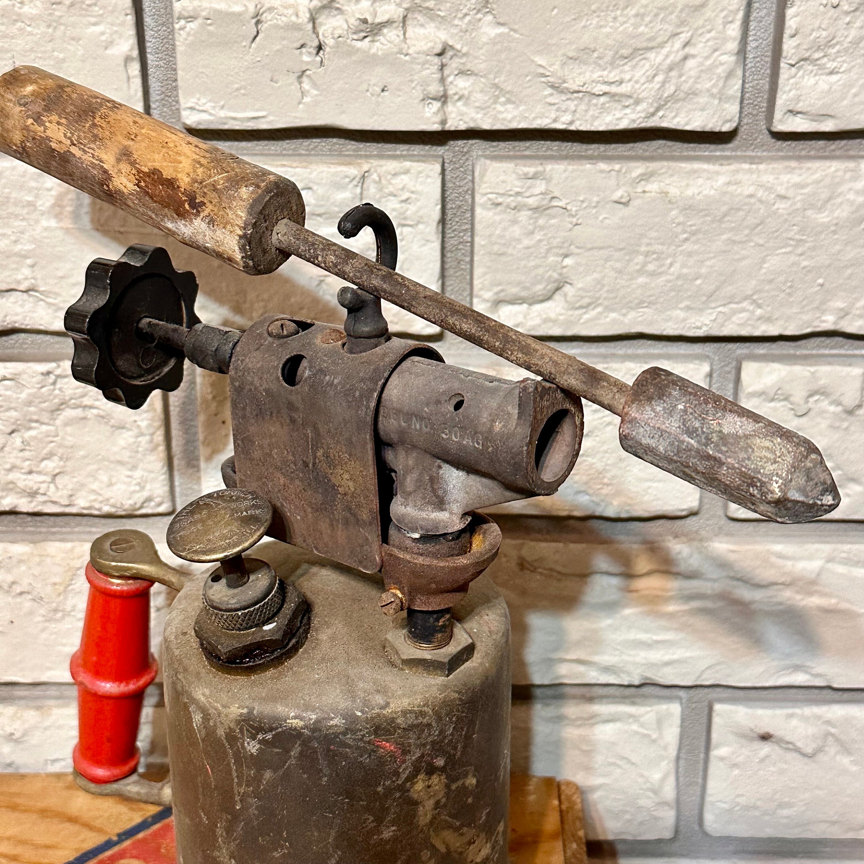 Vintage Early 19th Century Solid Brass Torch With Rare Attached Solder ...