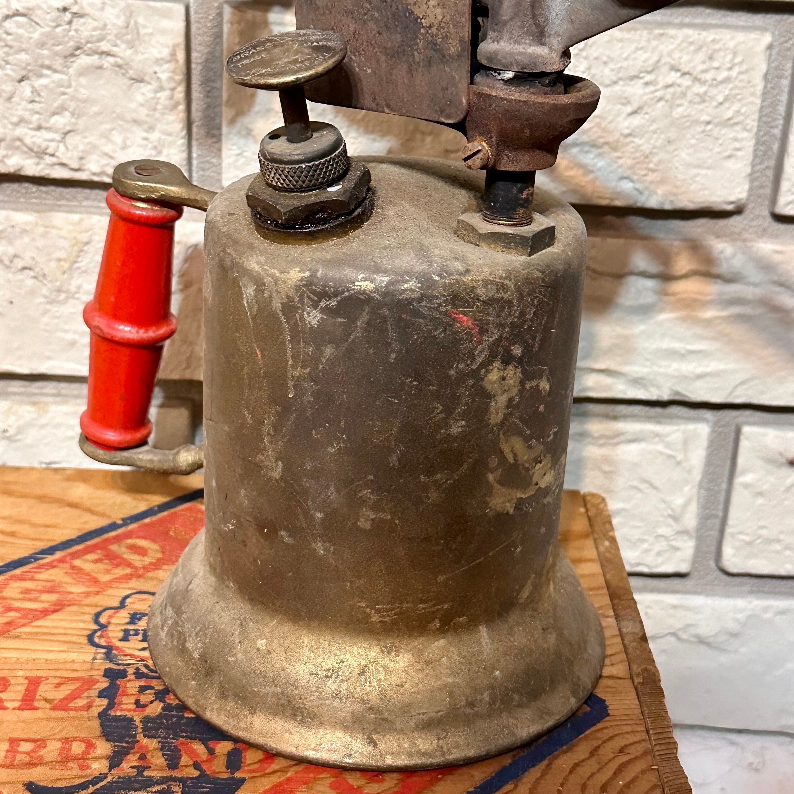 Vintage Early 19th Century Solid Brass Torch With Rare Attached Solder ...