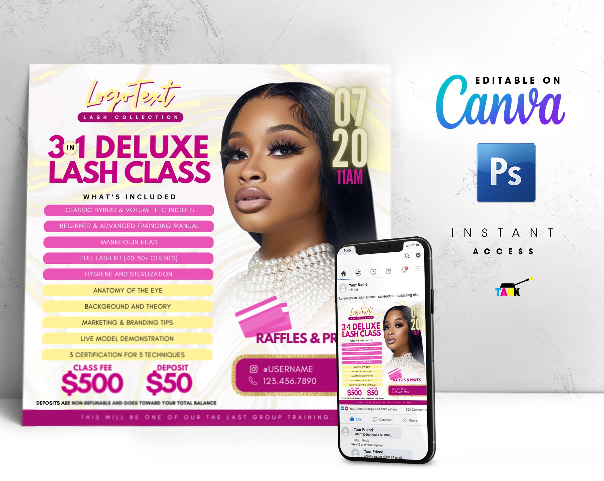 Editable Deluxe Lash Class Flyer PSD Lash Training Flyer - Etsy