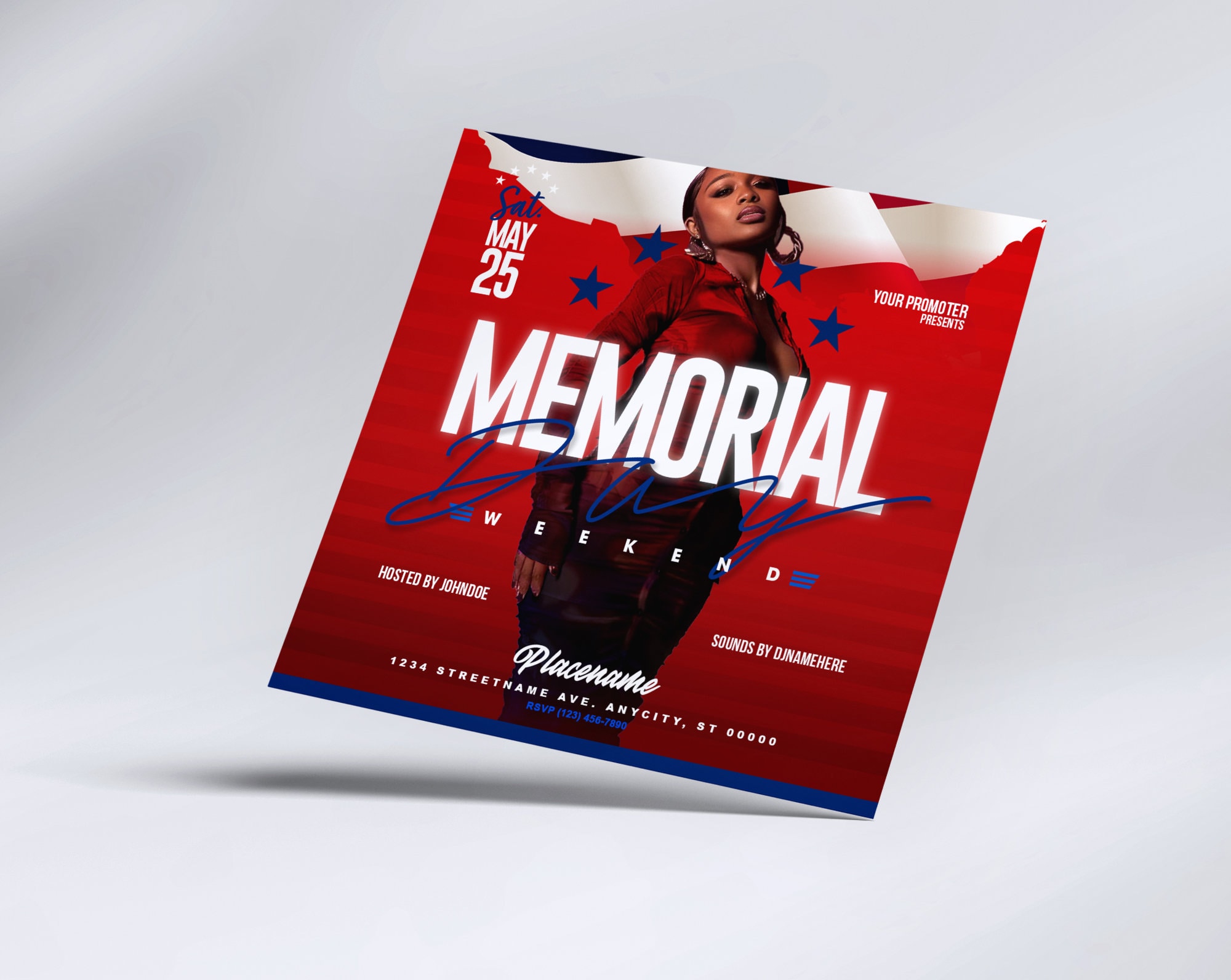 Editable Memorial Day Weekend Flyer Template, Memorial Day Invitation I ...