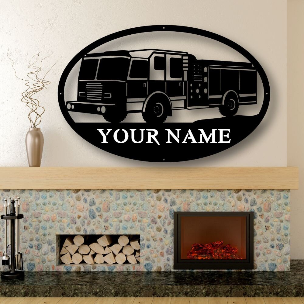 Personalized Fire Truck Metal Sign | Etsy