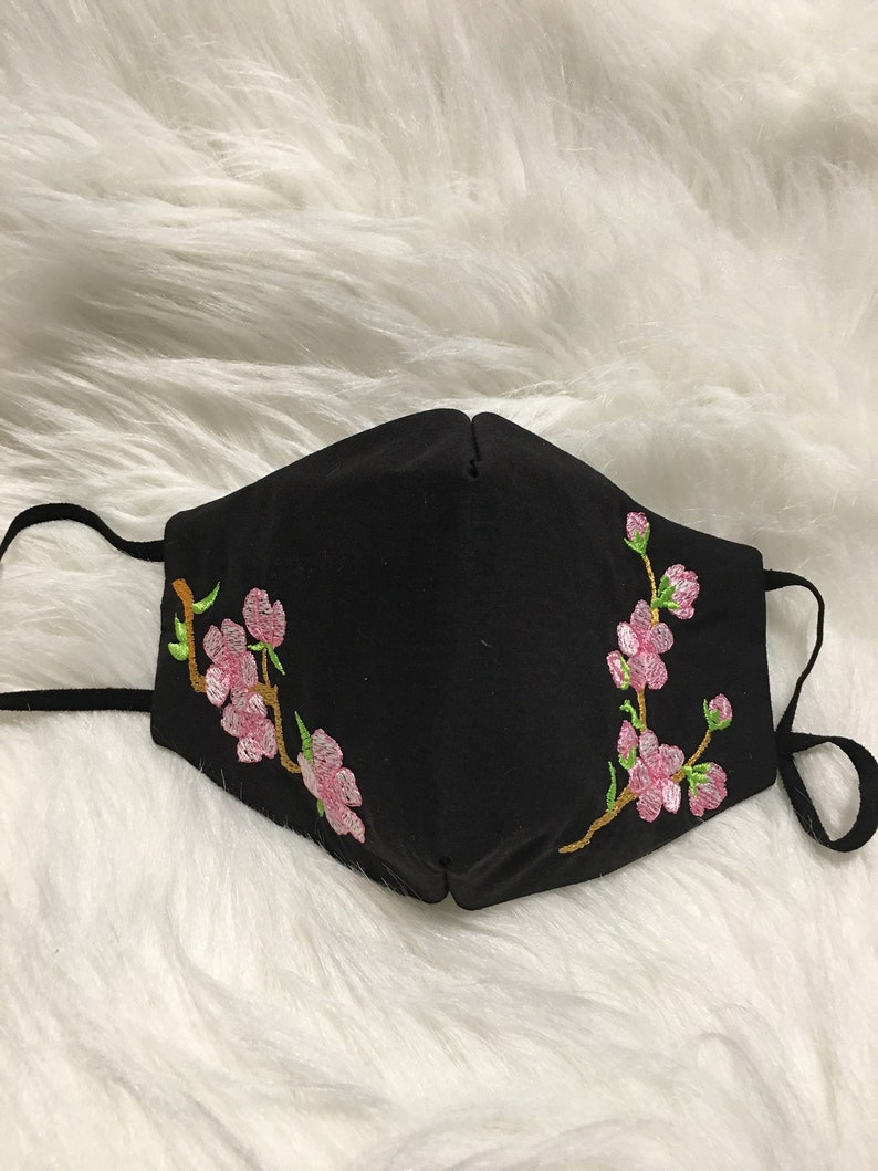 Custom Embroidered Cherry Blossom Face Mask Cherry Blossoms | Etsy